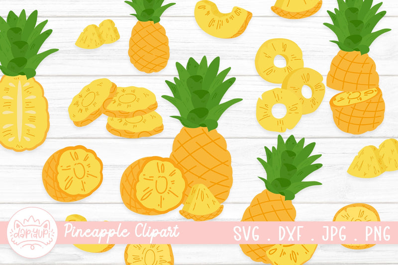 Pineapple Clipart Bundle | Summer Fruit SVG Bundle - So Fontsy