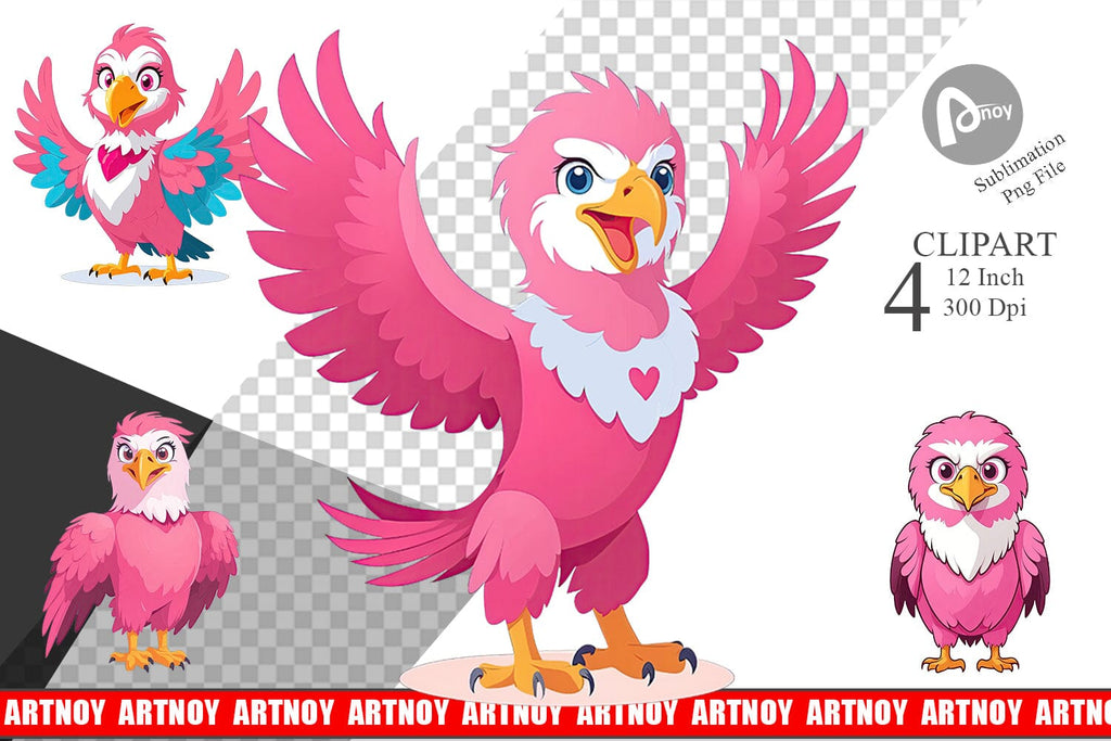 Pink Eagle Valentine Clipart - So Fontsy