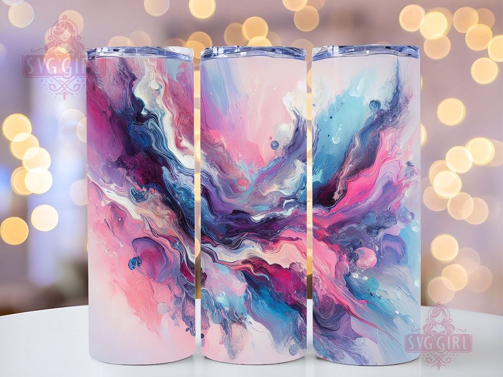 Pink Purple Blue Abstract 20 oz Skinny Tumbler Sublimation Design ...