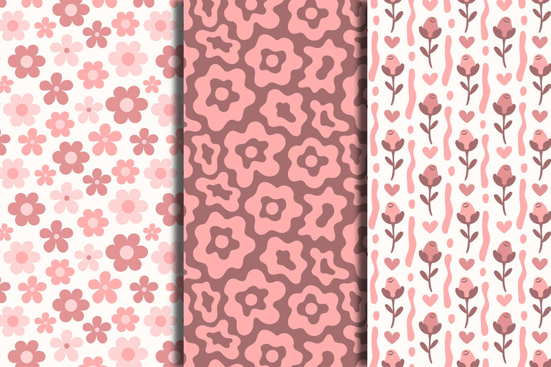 Pink Romantic Coquette Seamless Patterns - So Fontsy