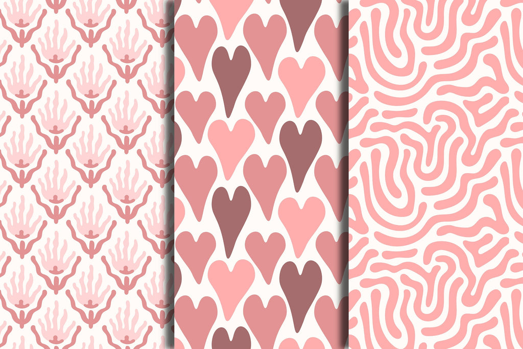 Pink Romantic Coquette Seamless Patterns - So Fontsy