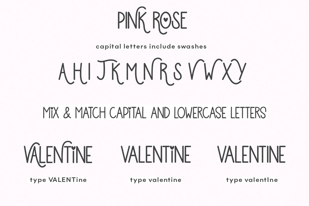 Pink Rose - Cute Valentine's Day Font - So Fontsy