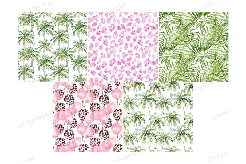 Pink Safari Digital Papers | Nursery Seamless Pattern - So Fontsy
