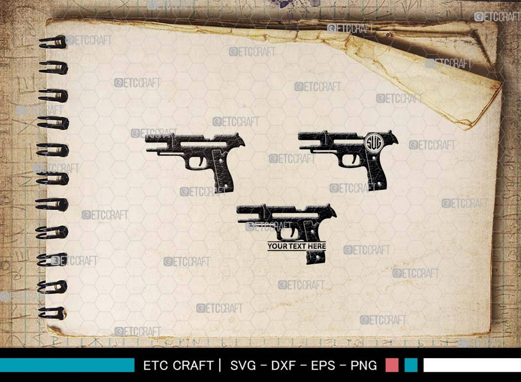 Pistol SVG, Pistol Silhouette, Gun Svg, Handgun Svg, Revolver Svg ...