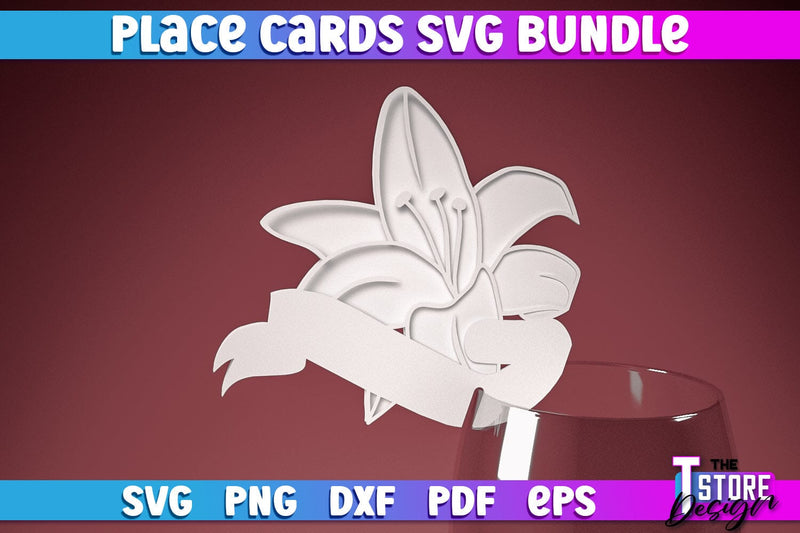 Place Cards SVG | Paper Cut SVG Design | Paper Cards - So Fontsy