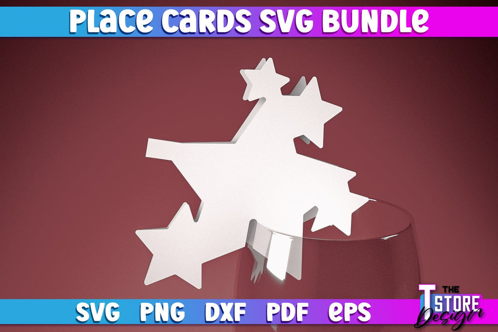 Place Cards SVG | Paper Cut SVG Design | Paper Cards - So Fontsy