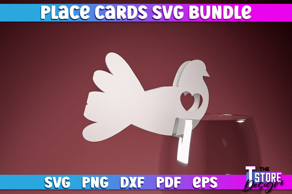 Place Cards SVG | Paper Cut SVG Design | Paper Cards - So Fontsy