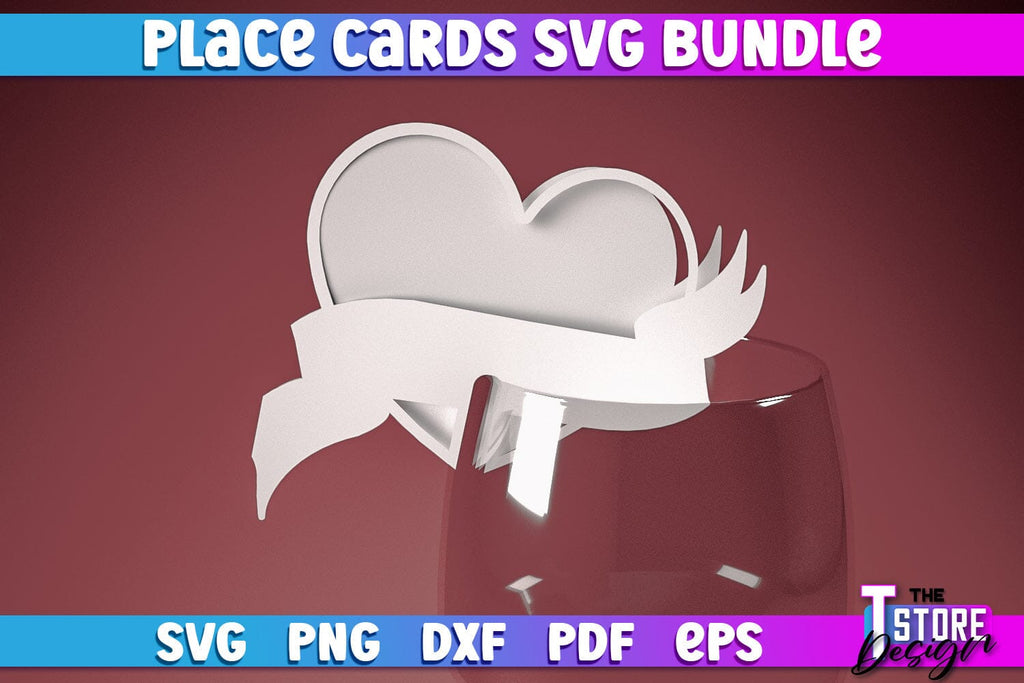 Place Cards SVG | Paper Cut SVG Design | Paper Cards - So Fontsy