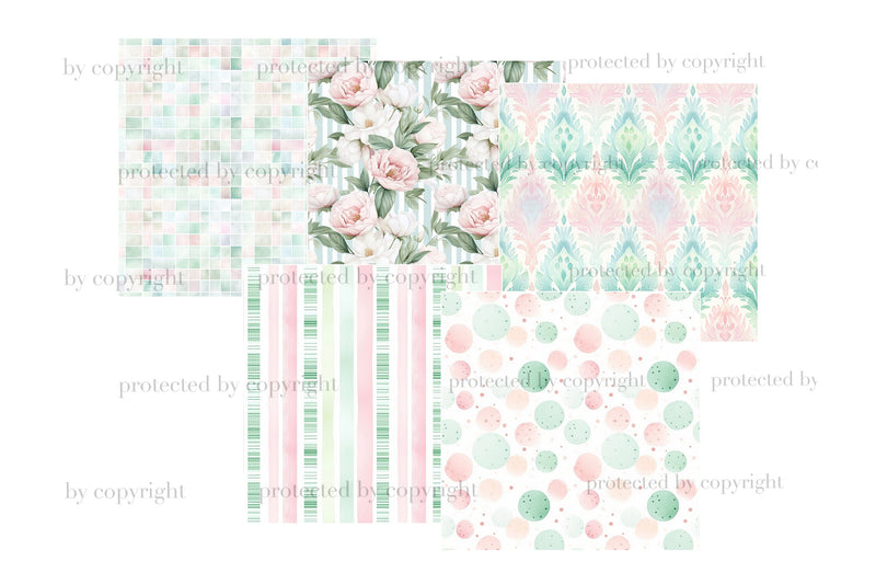 Planner Girl Digital Papers | Pastel Color Pattern Bundle - So Fontsy