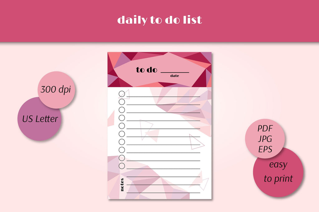 Planner Template Printable A5 Daily Weekly To Do List Page - So Fontsy