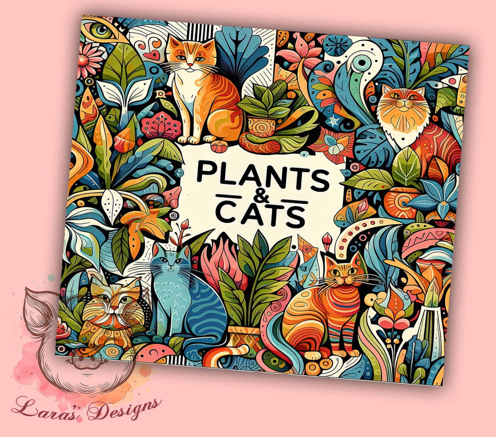 Plants and Cats 20oz Tumbler Png, Straight & Tapered Tumbler Png, Funny ...