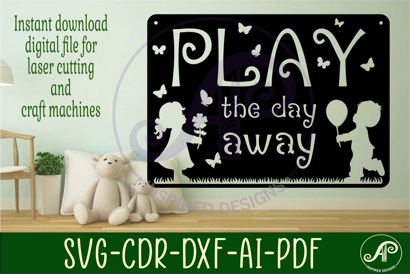 Play room sign svg laser cut file - So Fontsy