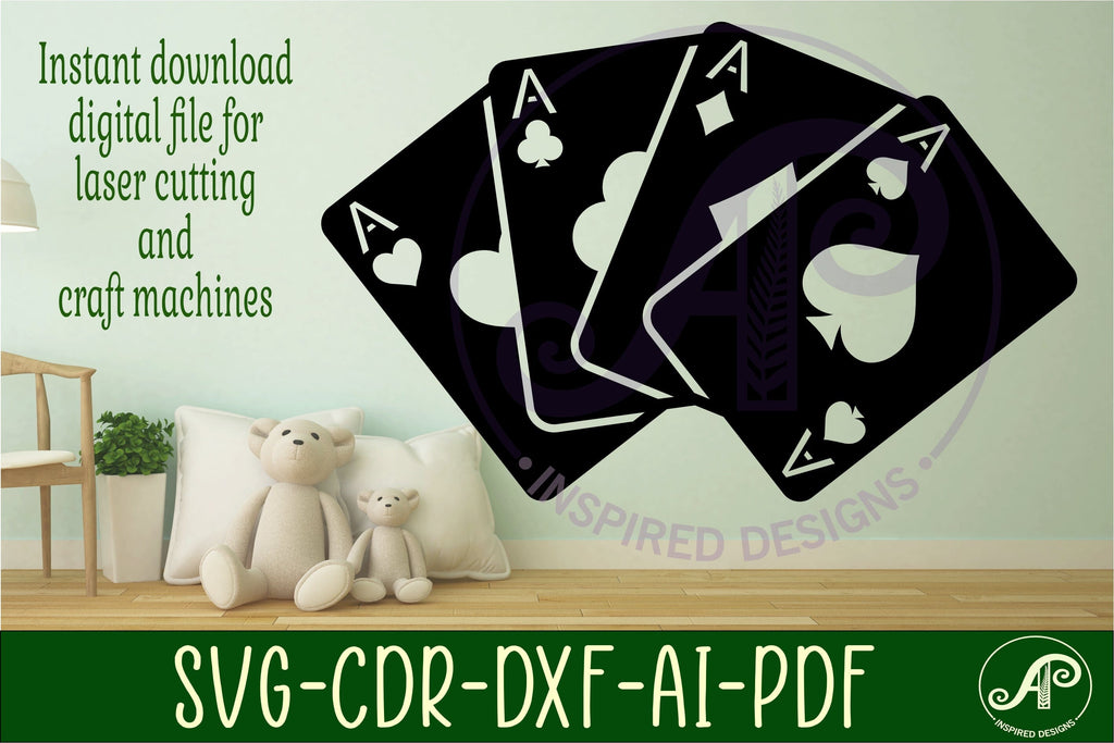Playing cards sign svg laser cut file - So Fontsy