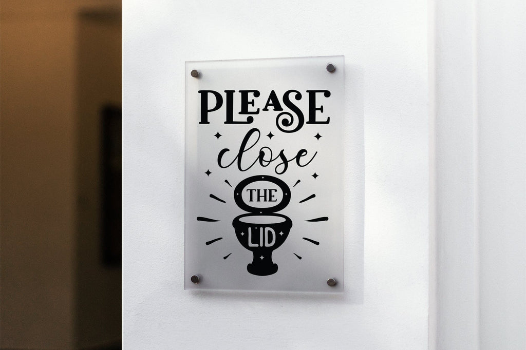 Please Close the Lid, Funny Bathroom Sign SVG - So Fontsy