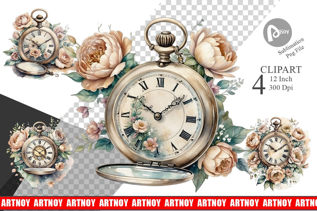 Pocket Watch Clipart - So Fontsy