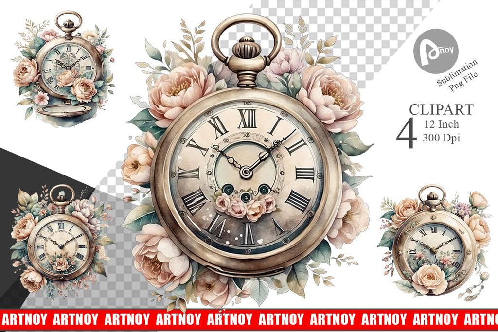 Pocket Watch Clipart - So Fontsy