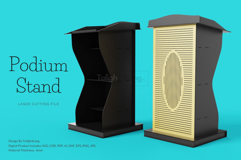Podium Stand Laser Cut File | Modern Design for 6mm Material | Laser ...