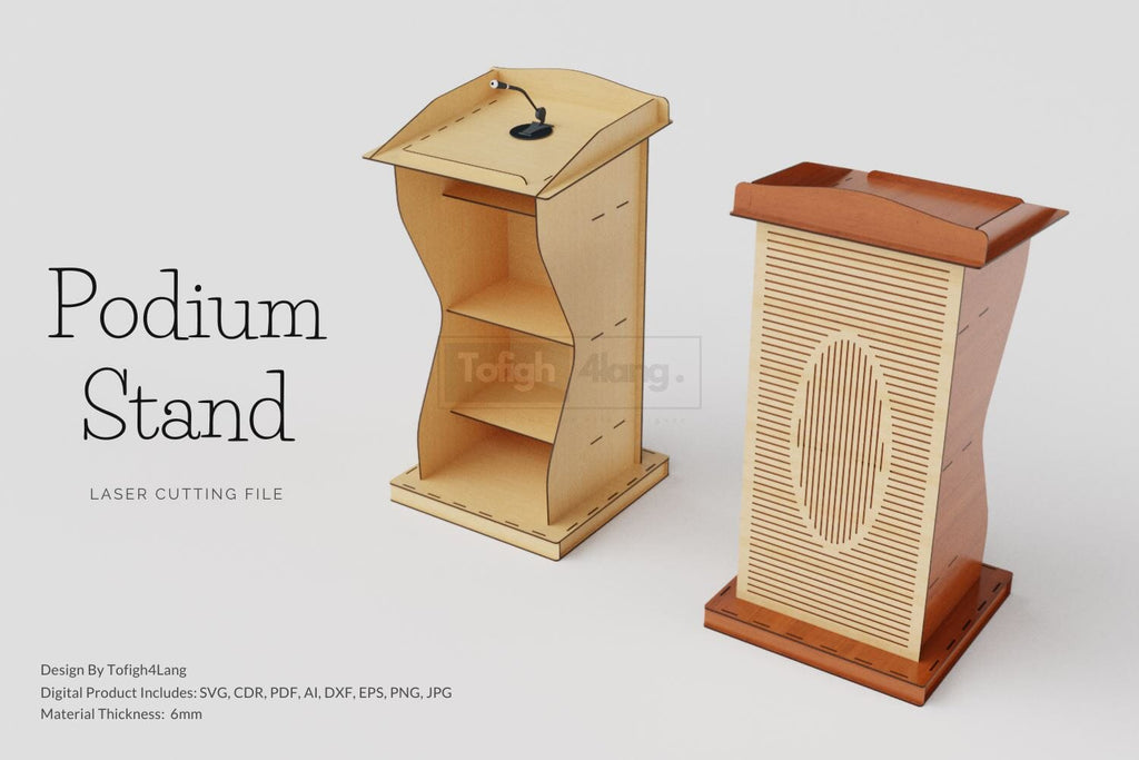 Podium Stand Laser Cut File | Modern Design for 6mm Material | Laser ...