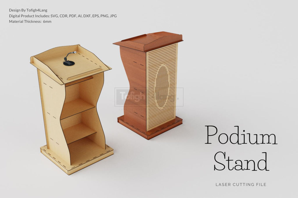 Podium Stand Laser Cut File | Modern Design for 6mm Material | Laser ...