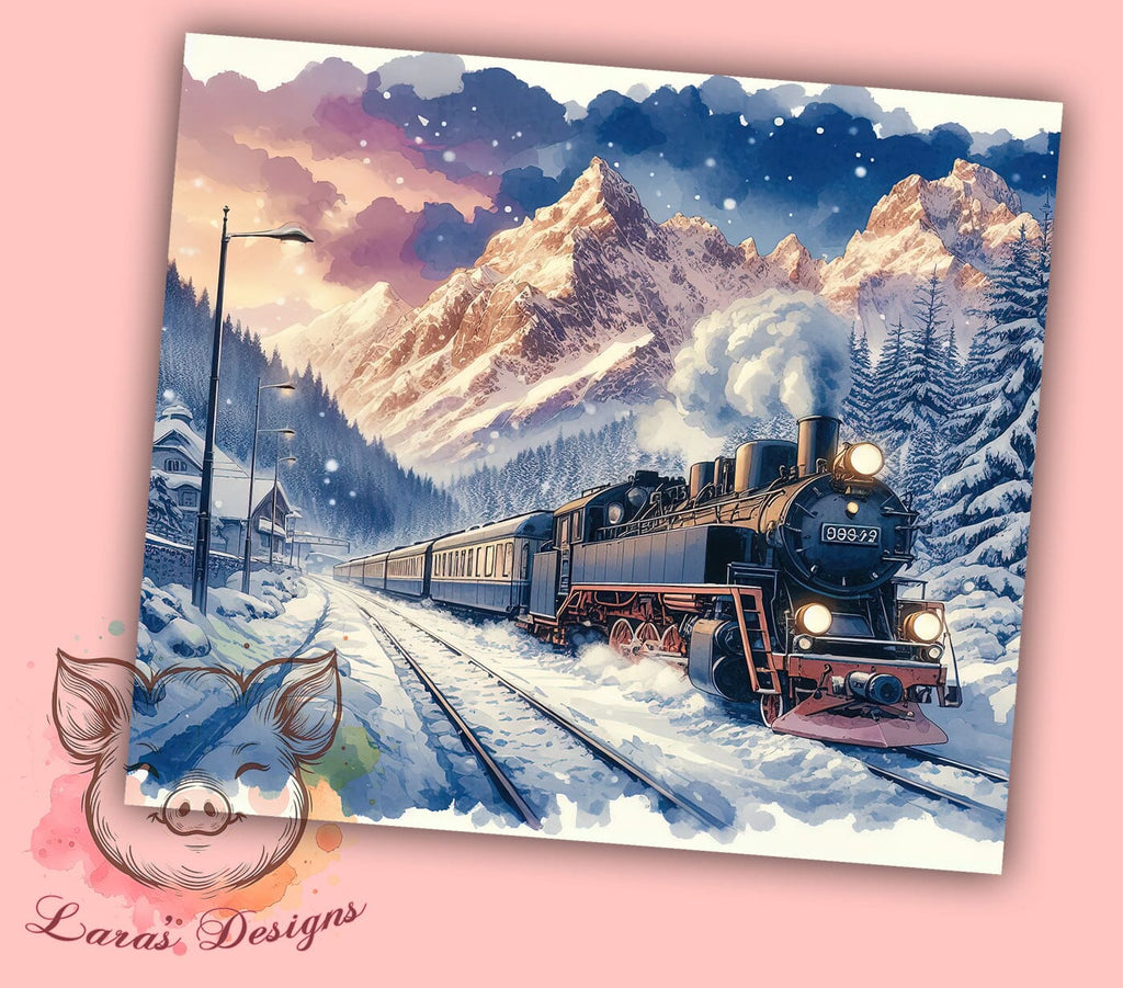 Polar Express Blue Train 20oz Tumbler Png, Straight & Tapered Tumbler ...