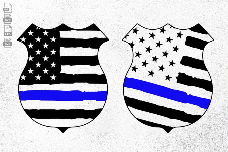 Police Badge Blue Line Flag Svg, American Flag, Thin Blue Line, Police ...