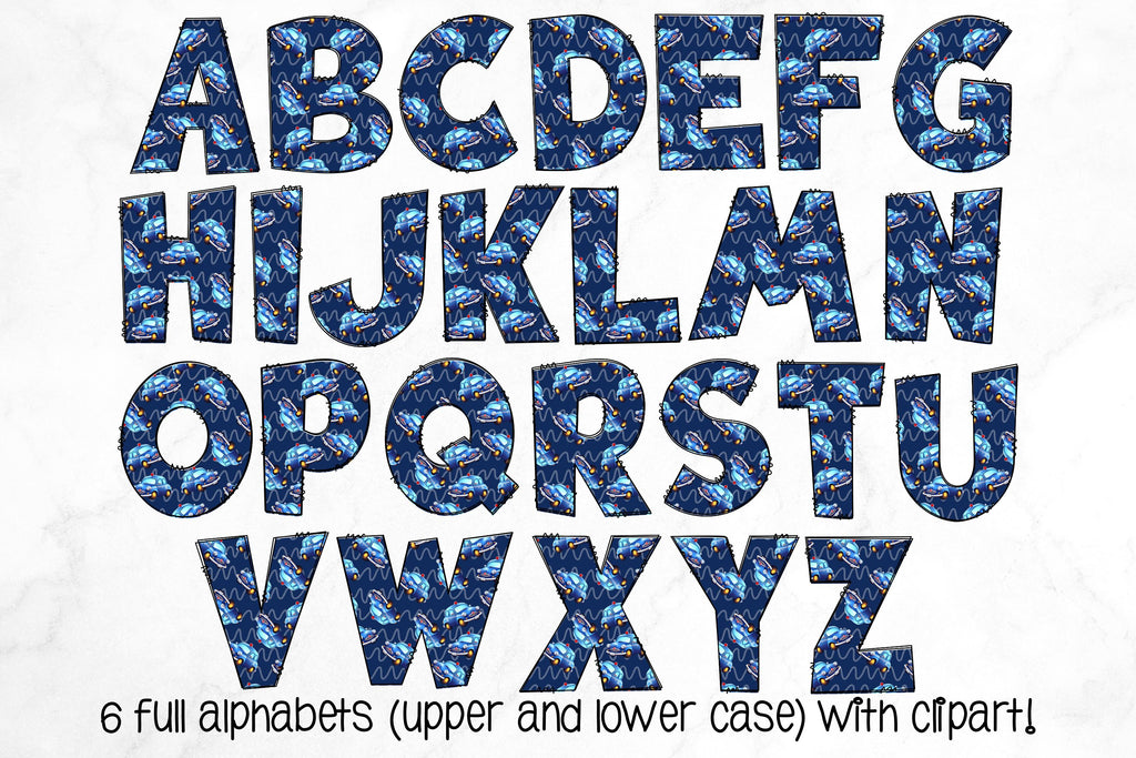 Police Doodle Alphabet, Police Officer Doodle Alpha Set PNG - So Fontsy