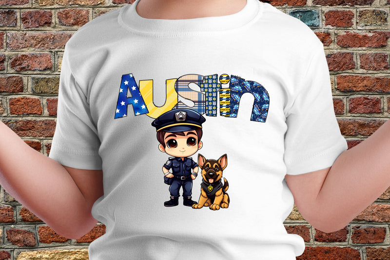 Police Doodle Alphabet, Police Officer Doodle Alpha Set PNG - So Fontsy
