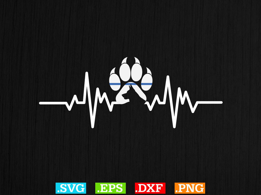 Police Officer Heartbeat Thin Blue Line Shirt, Police Svg, Back the ...