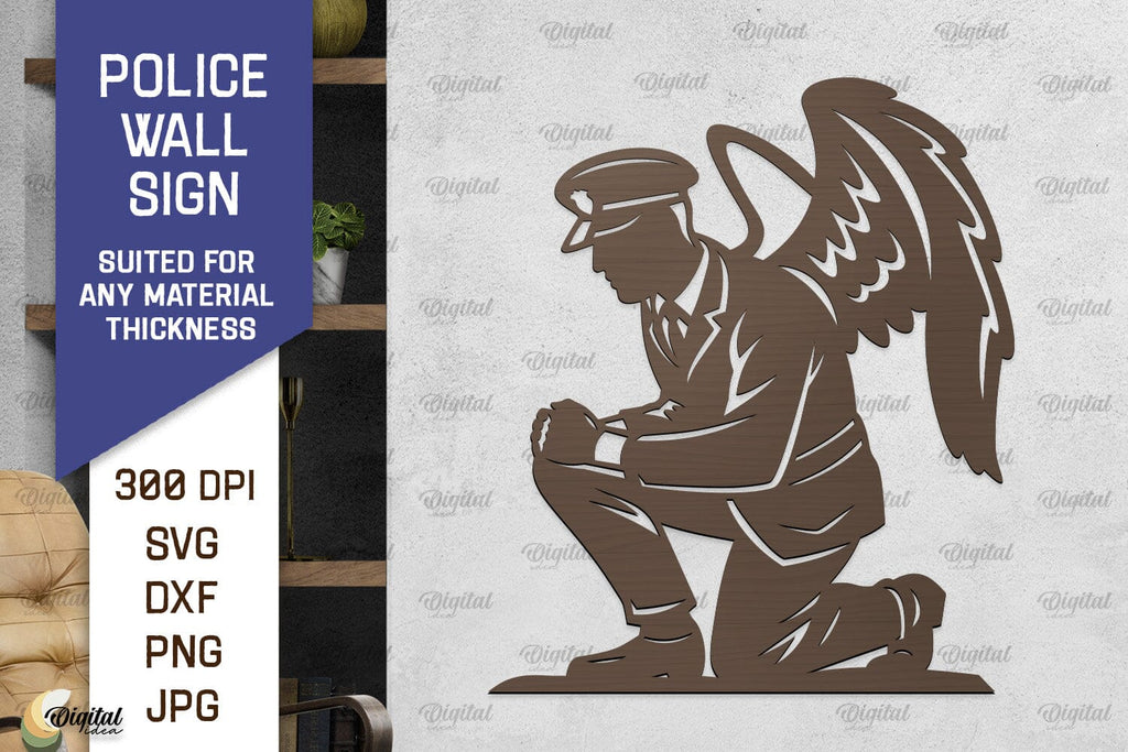 Police Wall Sign Laser Cut. Policeman Sign SVG - So Fontsy