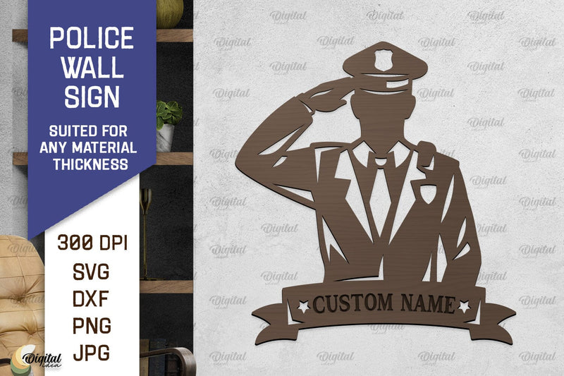Police Wall Signs Laser Cut Bundle. Policeman Signs SVG - So Fontsy