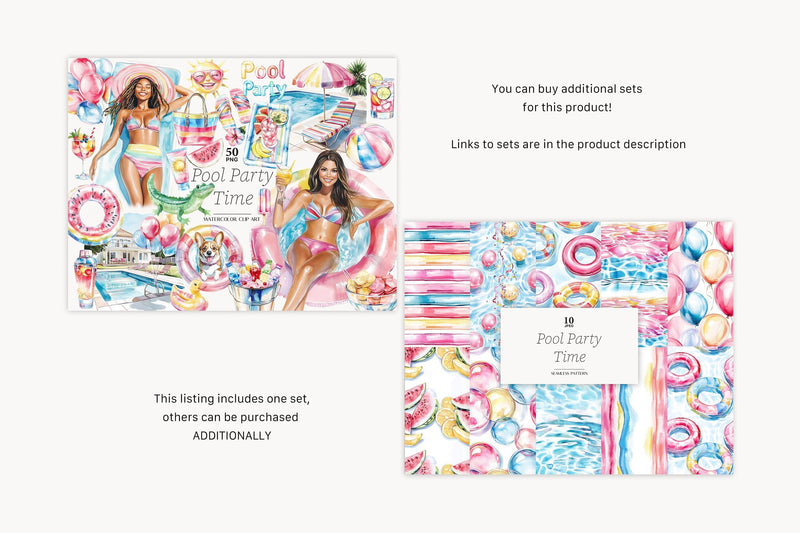 Pool Party Clip Art | Summer Graphics Collection - So Fontsy