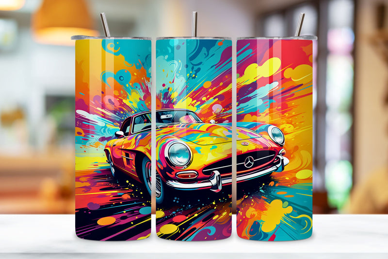 Pop Art Cars Tumbler Sublimation Design, 20oz Tumbler Wrap, Cars ...