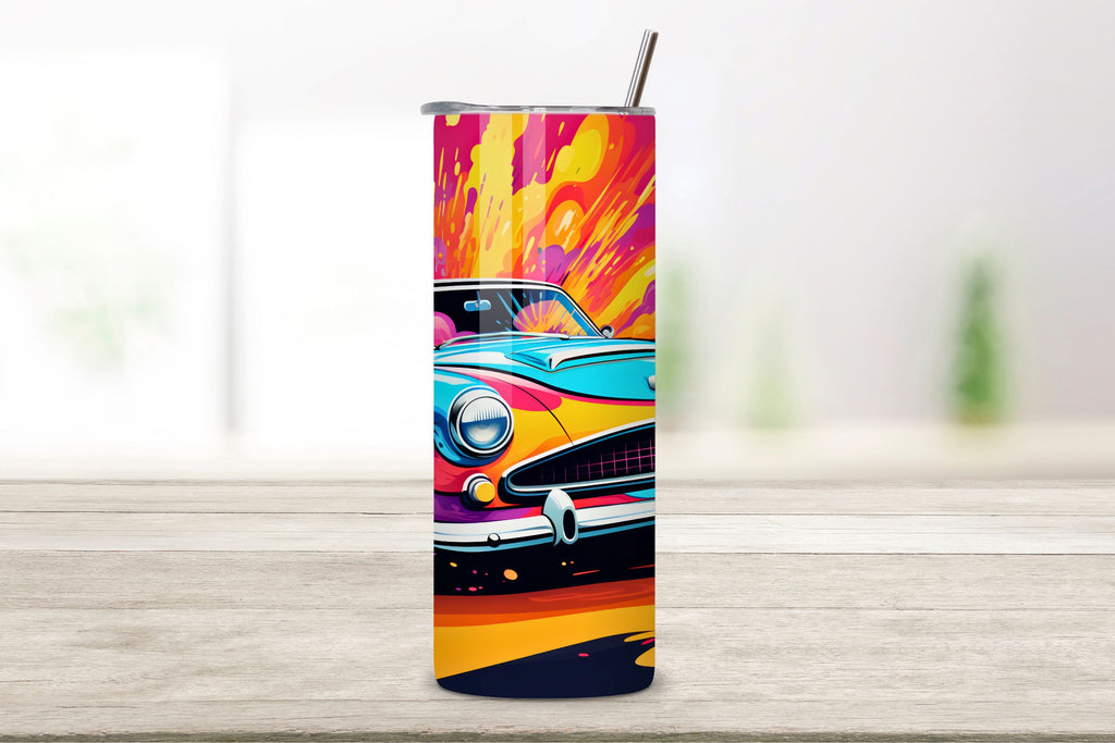 Pop Cars Tumbler Wrap, Sublimation Design, 20oz Skinny, Cars Tumbler ...