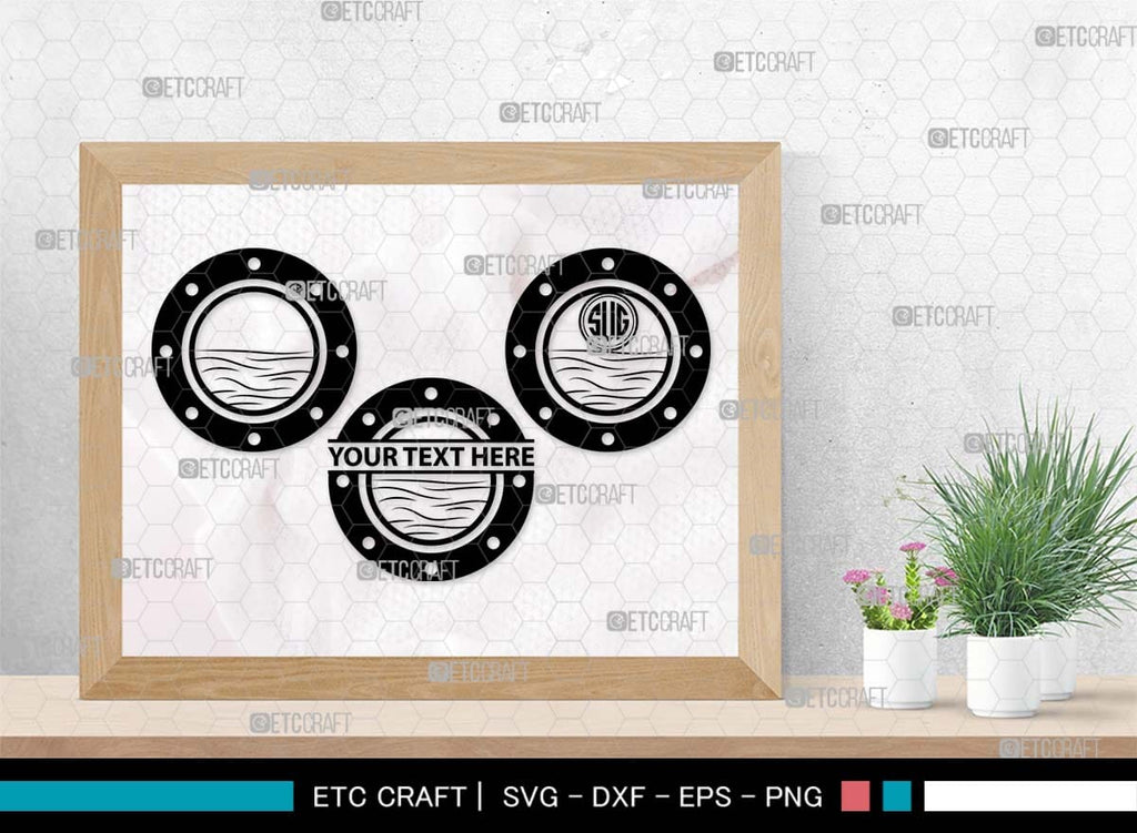 Porthole Monogram, Porthole Silhouette, Porthole SVG, Cruise Svg, Crui ...