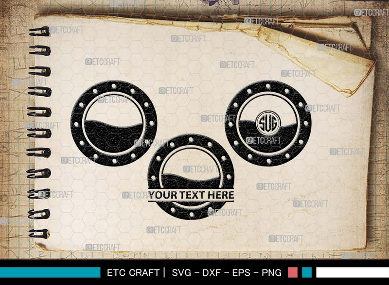 Porthole Monogram, Porthole Silhouette, Porthole SVG, Cruise Svg ...