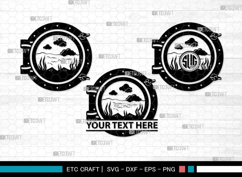 Porthole Monogram, Porthole Silhouette, Porthole SVG, Cruise Svg ...
