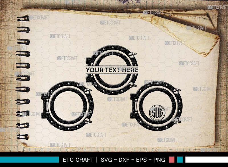 Porthole Monogram, Porthole Silhouette, Porthole SVG, Cruise Svg, Crui ...