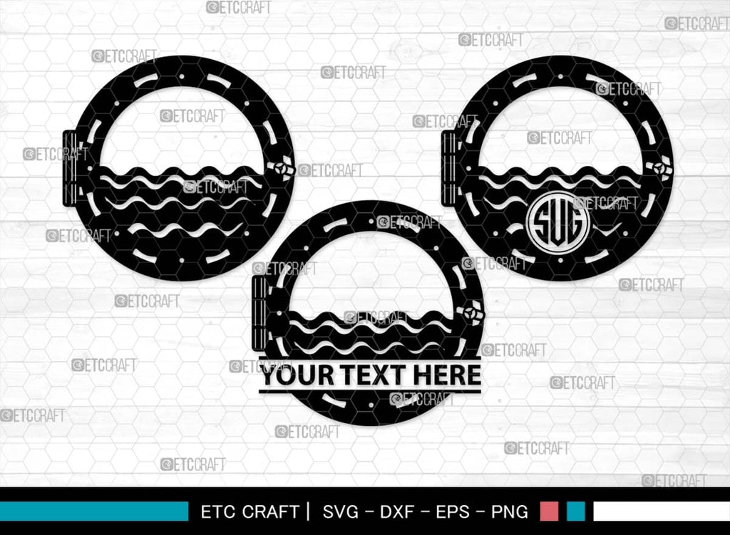 Porthole Monogram, Porthole Silhouette, Porthole SVG, Cruise Svg ...