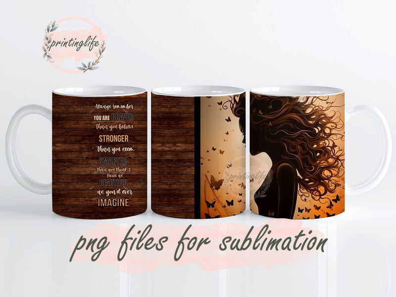 Positive Affirmation Mug Wrap Design, Instant Digital Design Download ...