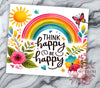 Positive Affirmations 20oz Tumbler Wrap PNG, Think Happy Be Happy ...