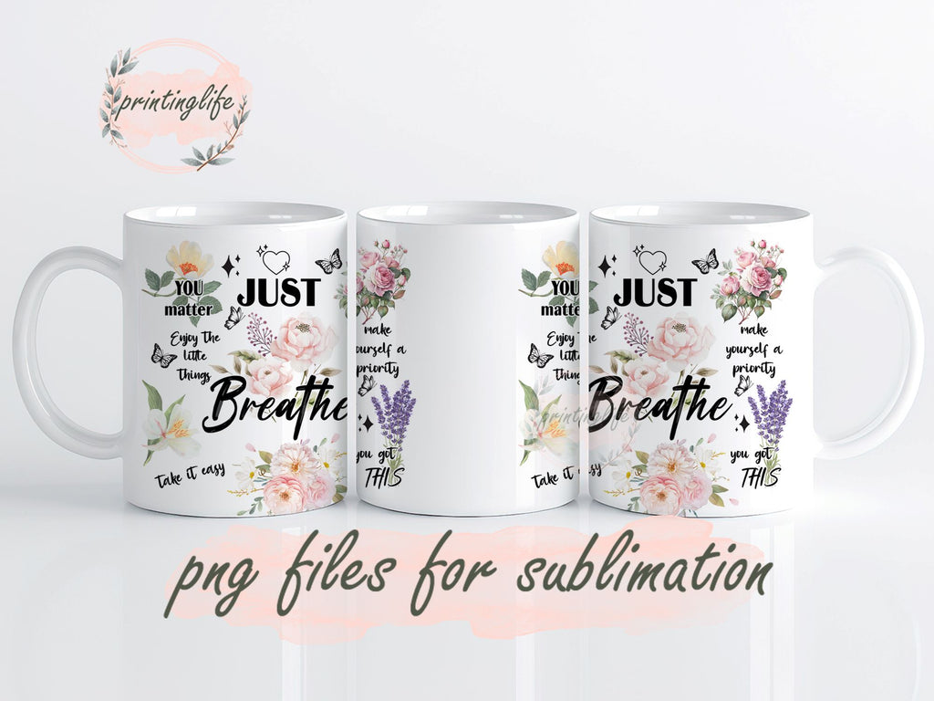 Positive Affirmations Mug Wrap Design, Instant Digital Design Download ...