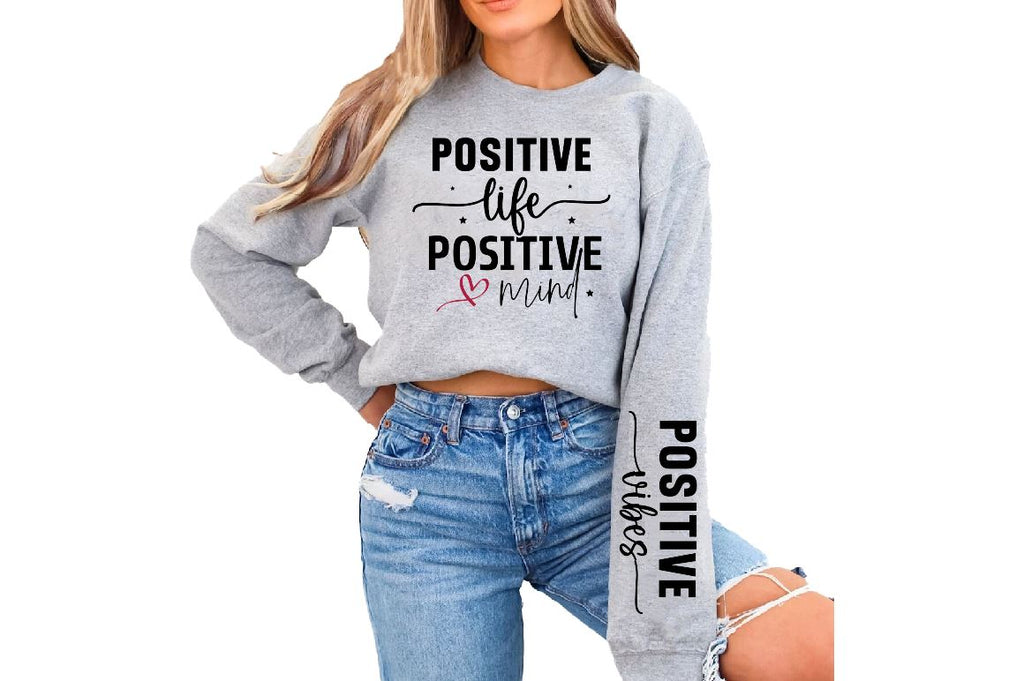 Positive Life Positive Sleeve SVG Design, Inspirational sleeve SVG ...