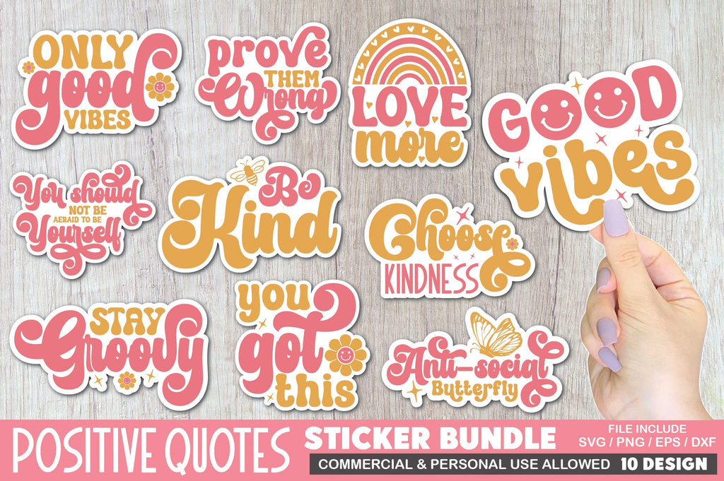 Positive Quotes Sticker Bundle - So Fontsy