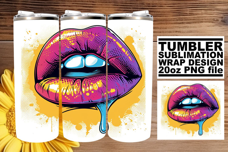 Pouty Lips Sublimation Tumbler Design - So Fontsy