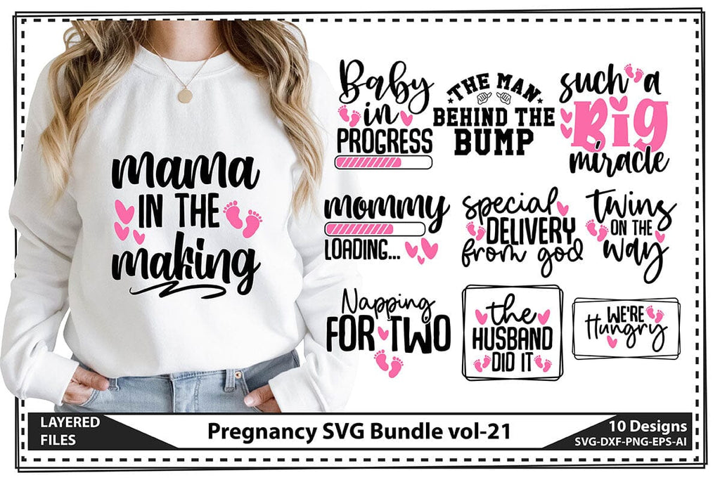 Pregnancy SVG Bundle vol-21 - So Fontsy
