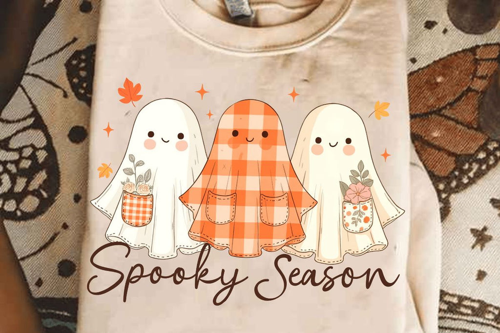 Preppy Floral Ghost Png, Floral Ghost Patchwork png, Spooky Season Png ...