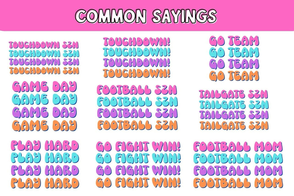 Preppy Football SVG Bundle for DIY Sports Projects | 44 Designs - So Fontsy