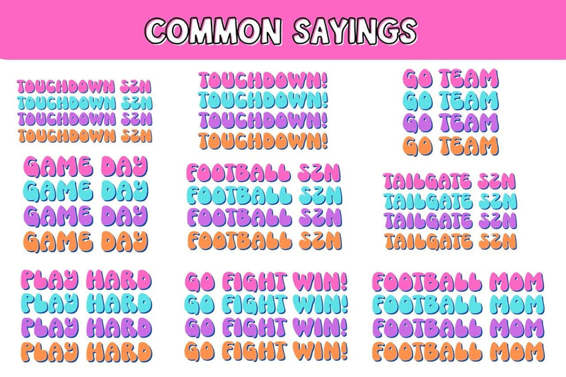 Preppy Football SVG Bundle for DIY Sports Projects | 44 Designs - So Fontsy