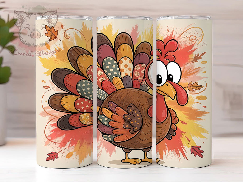 Preppy Thanksgiving Turkey Fall Tumbler, Turkey Wrap Design, Autumn ...