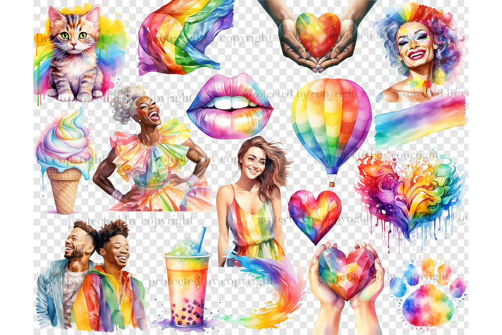 Pride Clipart Bundle | LGBTQ Illustration - So Fontsy